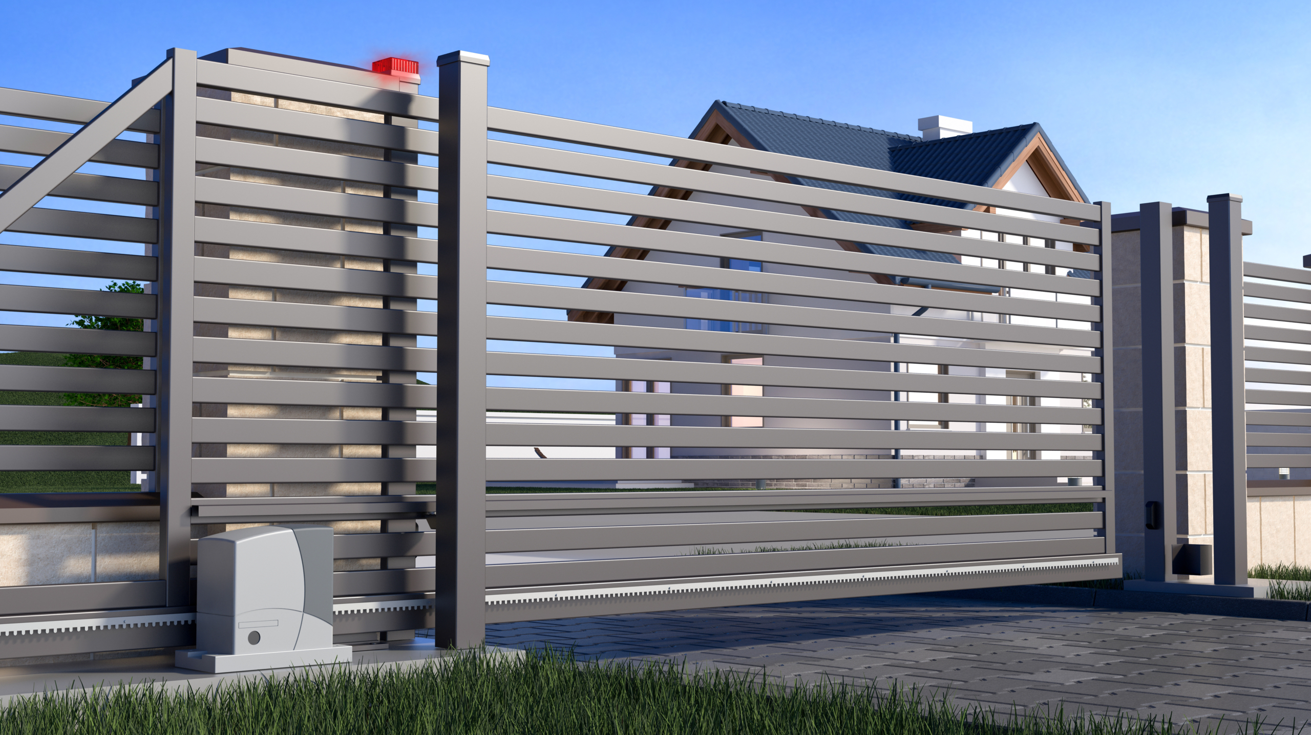 Automatic Sliding Gate and house - Viking Gates and Fences | Auckland ...